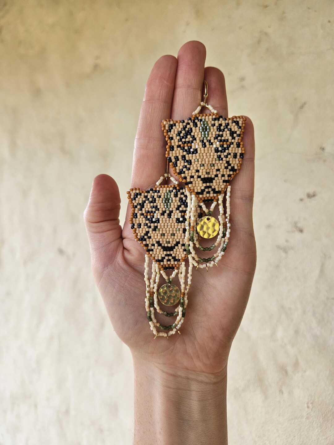 Jaguar Beaded Earring Jaguar Jewelry Beaded Puma Earring Tiger Bead ...