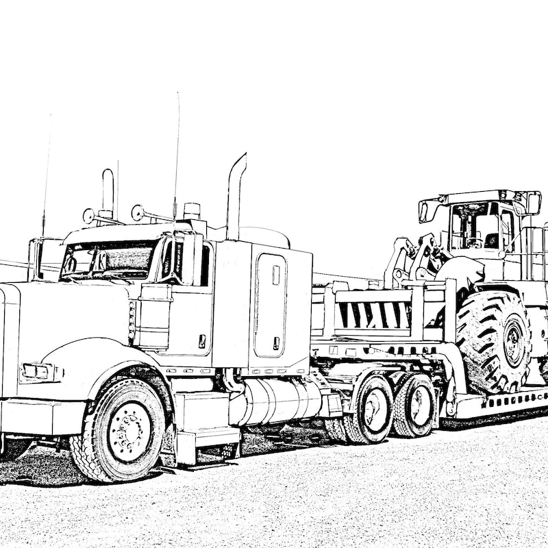 Big Truck Coloring Pages - Etsy
