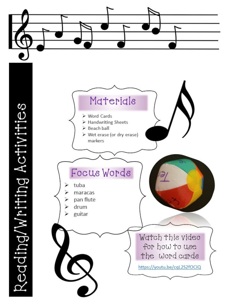 Music Themed Activity Pack - Etsy