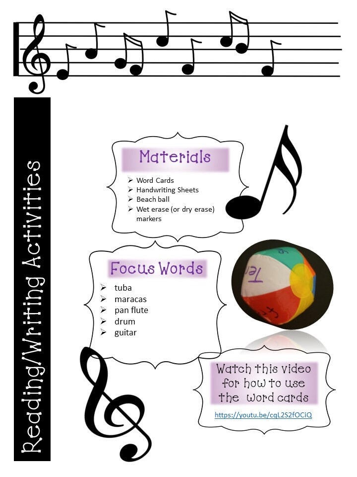 Music Themed Activity Pack - Etsy