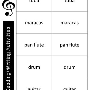 Music Themed Activity Pack - Etsy