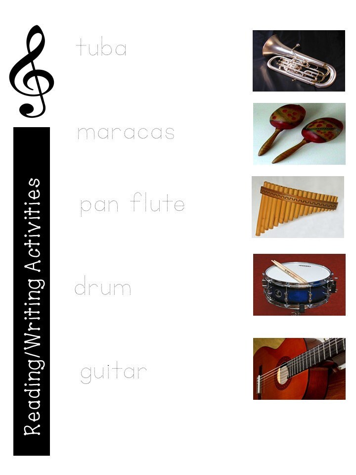 Music Themed Activity Pack - Etsy