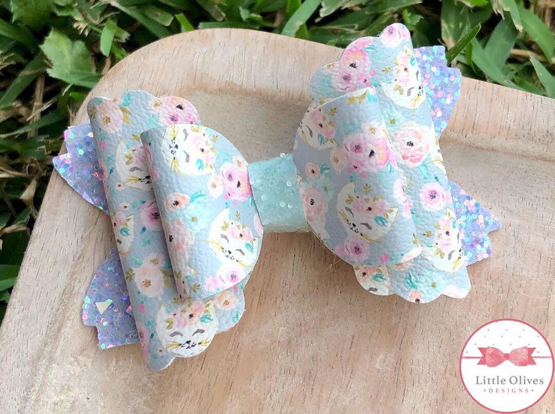 Floral Kitties Bow - Cat Hairbow - Etsy