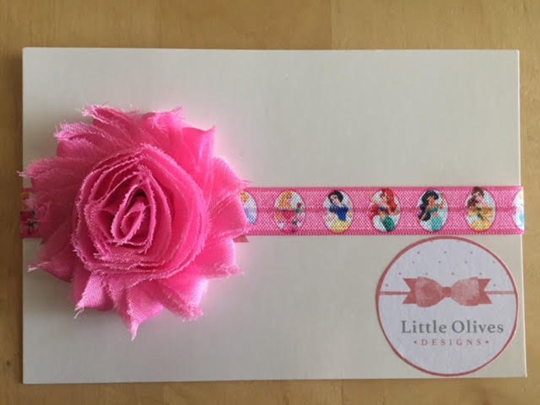 Pink Princess Inspired Headband With Pink Flower - Etsy