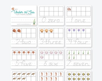 FRUITS Montessori Cards Math Ten Frame Books Printable | Etsy