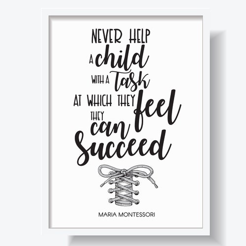 Never Help a Child With a Task ... MONTESSORI WALL ART - Etsy