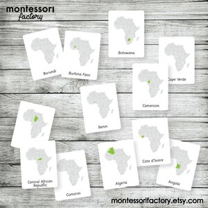 AFRICA MAPS • Montessori Cards • Flash Cards • Three Part Cards ...