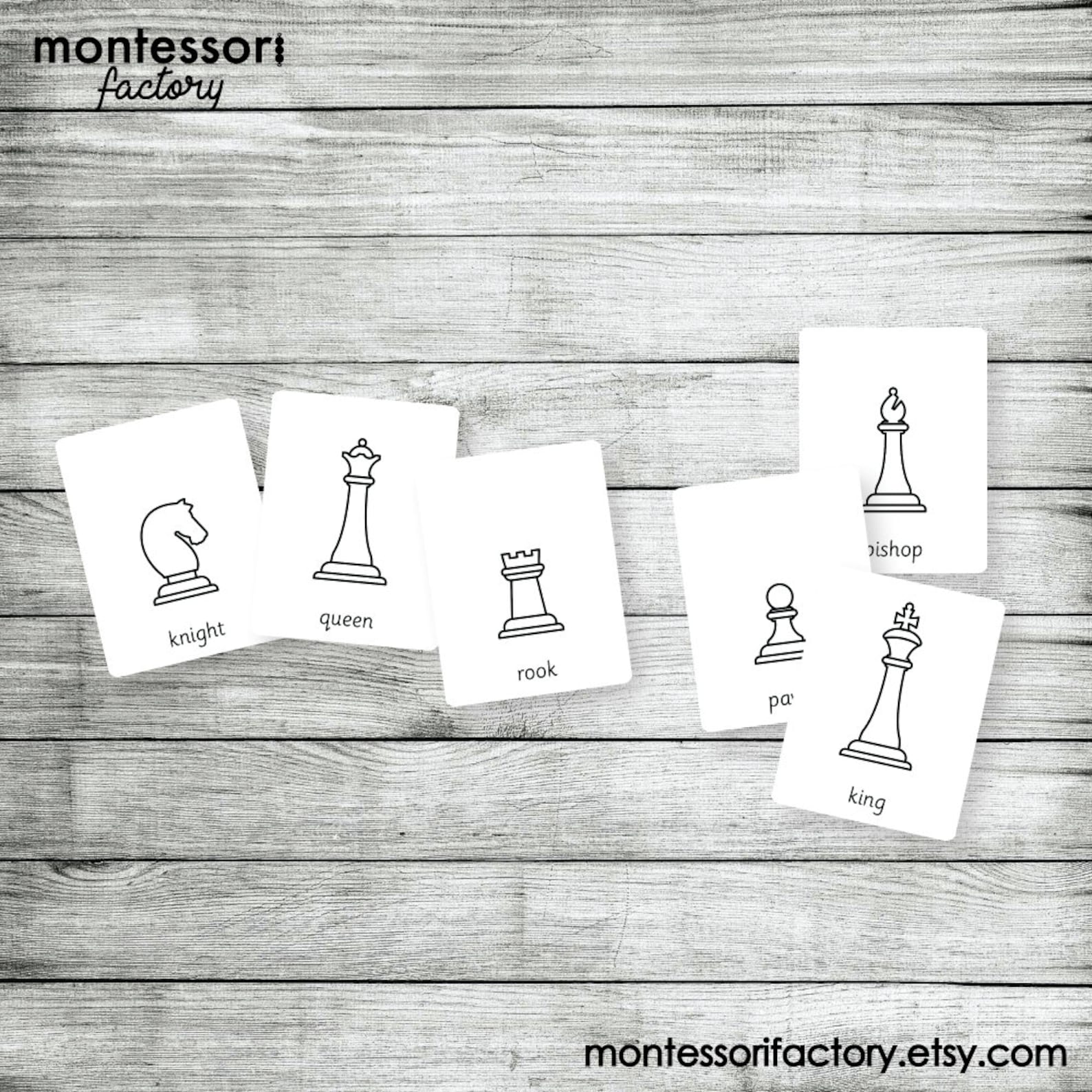 Montessori Chess Pieces Nomenclature Cards (editable PDF) - Etsy