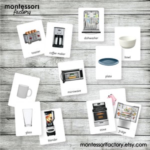 KITCHEN APPLIANCES Utensils • Montessori Cards • Flash Cards • 3 Part ...
