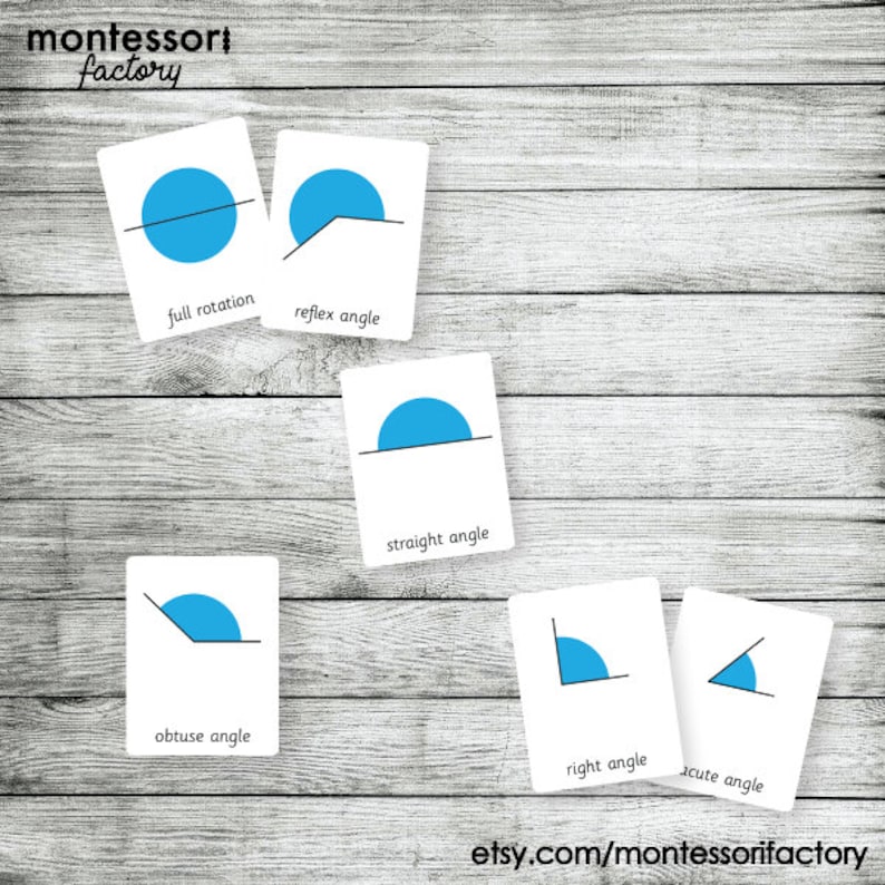 TYPES of ANGLES • Montessori Nomenclature - Flash - 3 Parts Cards ...