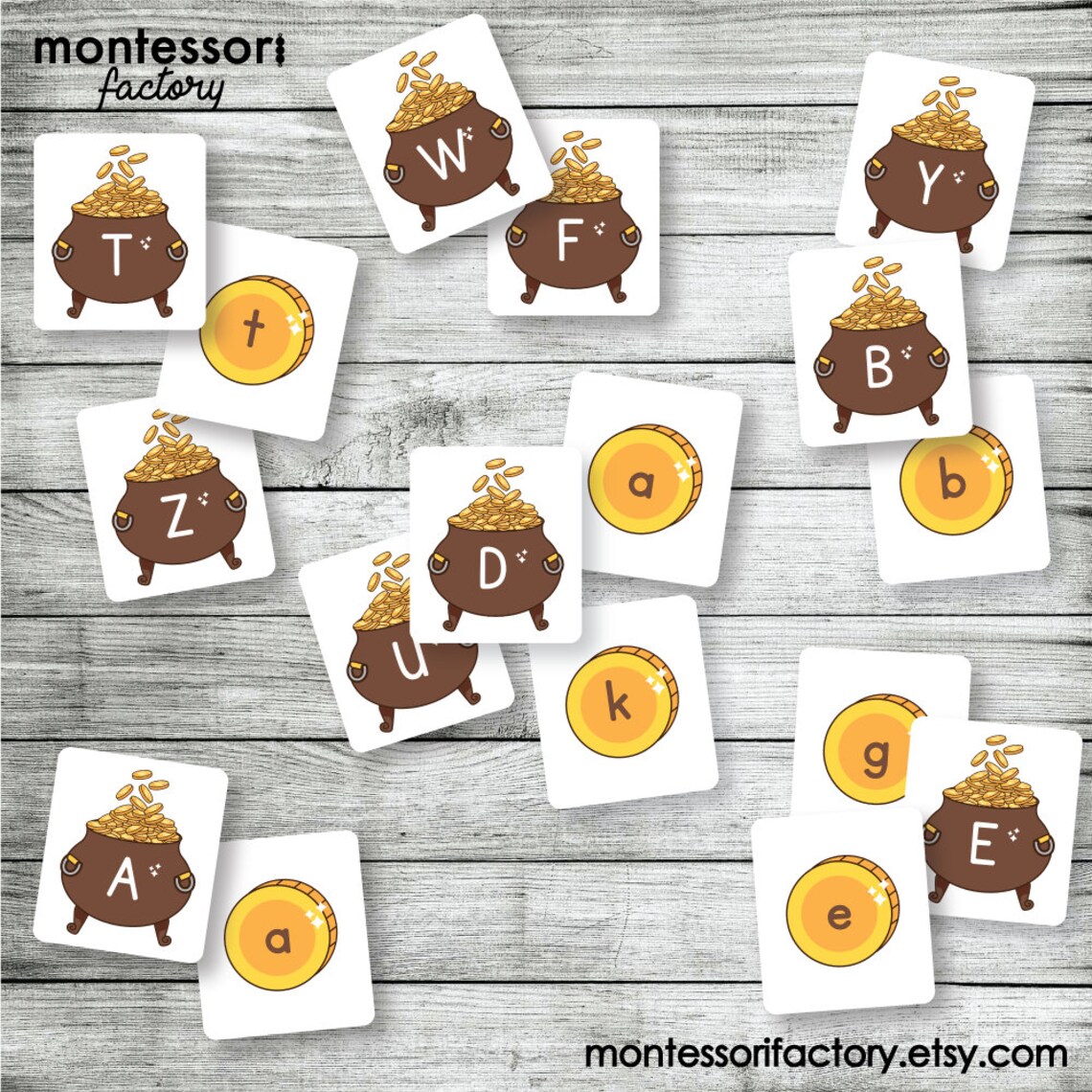POT of GOLD and COINS St Patrick Matching Cards Sorting - Etsy