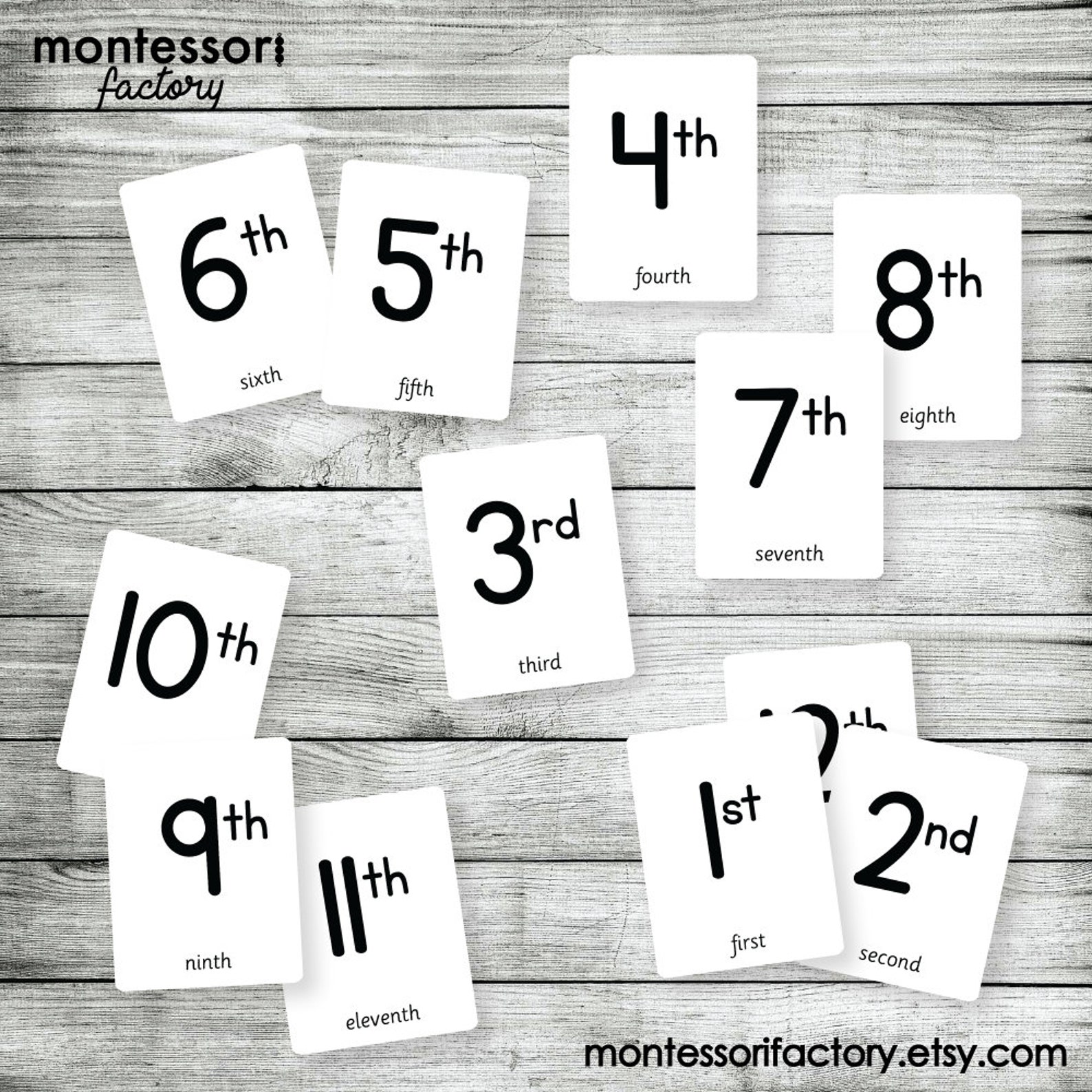 ORDINAL NUMBERS 1st to 20th • Montessori Cards • Flash Cards • 3 Part ...