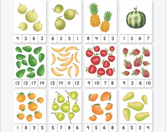 COUNTING INSECTS BUGS Numbers 1 to 20 • Montessori Counting Cards ...