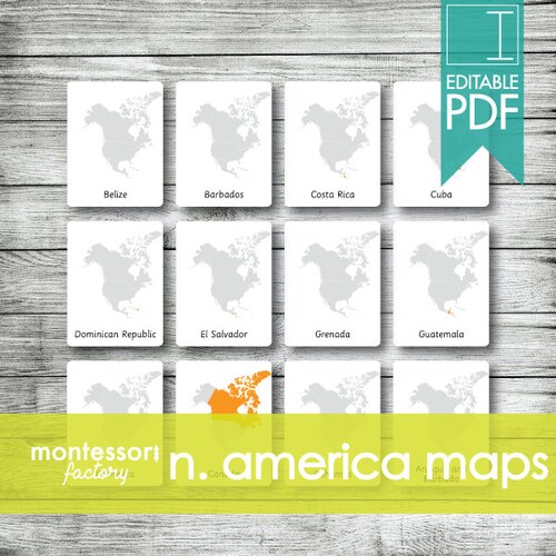 CONTINENTS Montessori Cards Three Part Cards Nomenclature - Etsy