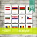 EUROPE FLAGS Montessori Cards Flash Cards Three Part Cards Nomenclature ...