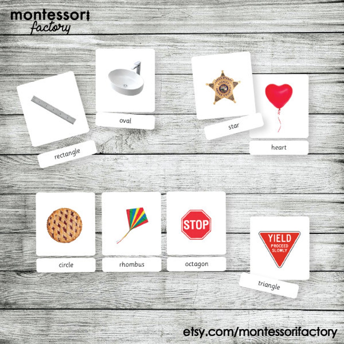 2D GEOMETRIC SHAPES Real Life Montessori Nomenclature - Etsy