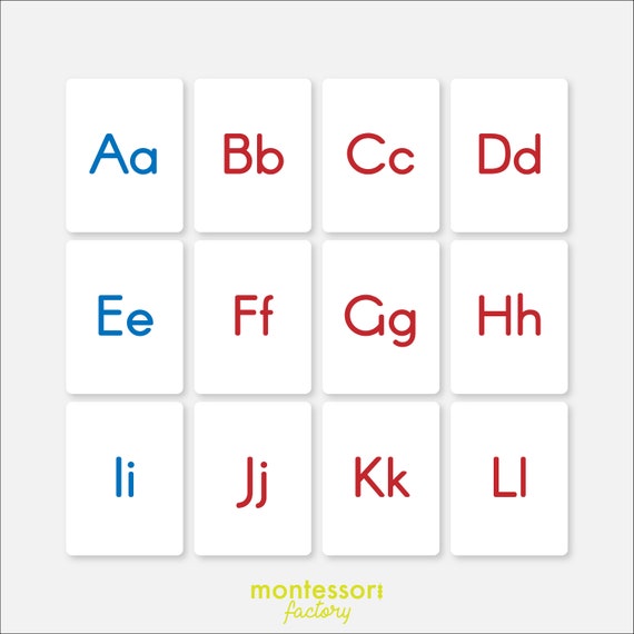 PRINT ALPHABET Montessori Cards Flash Cards Educational | Etsy