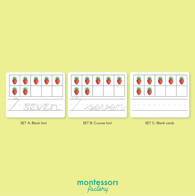 FRUITS Montessori Cards Math Ten Frame Books Printable | Etsy