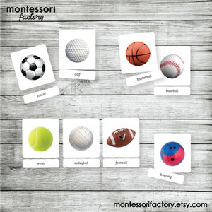 SPORT BALLS • Montessori Cards • Flash Cards • Three Part Cards ...
