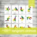 TANGRAM ANIMALS Montessori Cards Flash Cards Educational Material ...