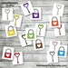 HEART LOCKS and KEYS Valentines Colors Matching Cards Sorting Cards ...