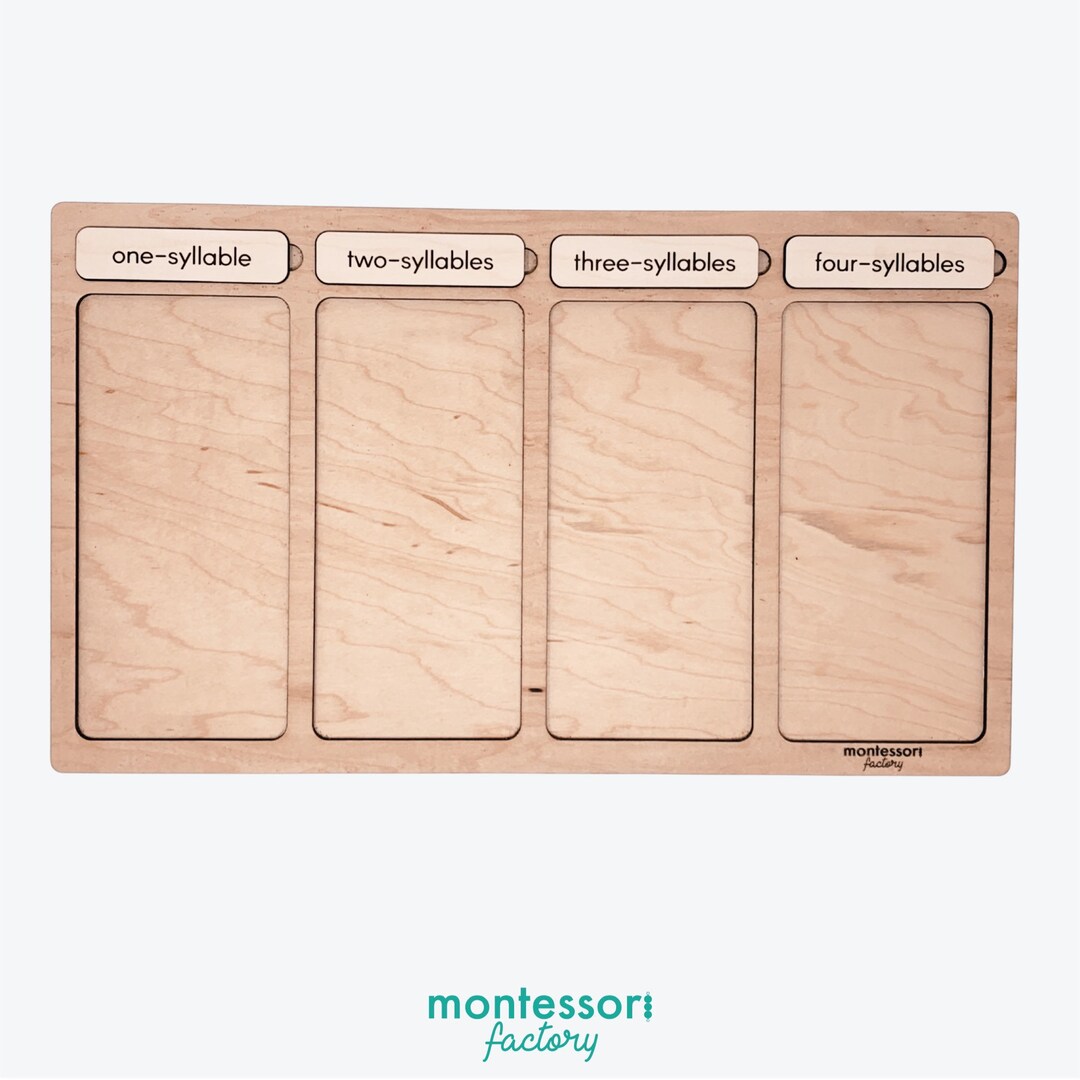 WORD SYLLABLE COUNTING • One, Two, Three and Four Syllables • Wooden ...