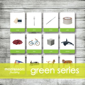 GREEN SERIES • Montessori Cards • Flash Cards • Three Part Cards ...