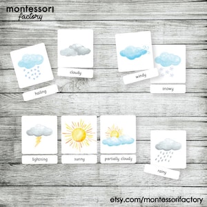 WEATHER • Montessori Cards • Flash Cards • Three Part Cards ...