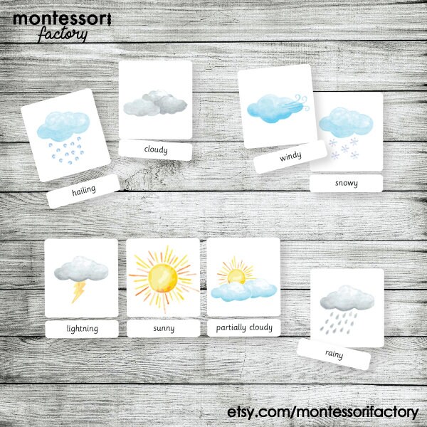 Montessori Weather Nomenclature Cards • Educational Flash Cards ...