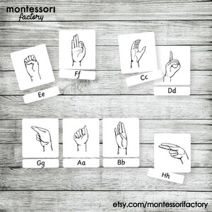 SIGN LANGUAGE • Montessori Cards • Flash Cards • Three Part Cards ...