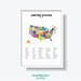 UNITED STATES MAP Geography Kids Room Wall Art Montessori Kindergarten ...