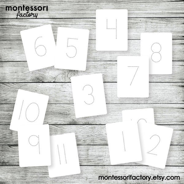 Dotted Numbers 1-20 Montessori Cards • Q-tip Painting, Wipe Write ...