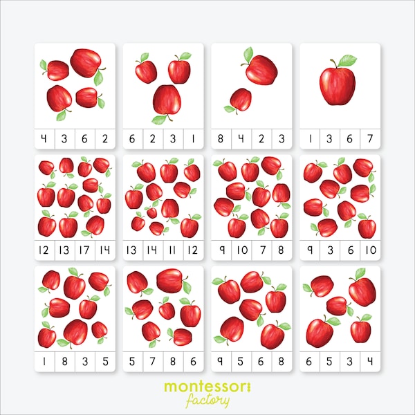 Count and Clip Cards - Etsy
