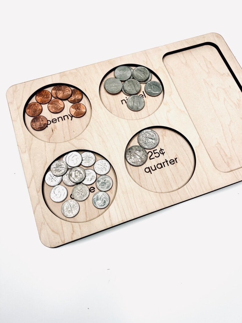COINS SORTING TRAY Wooden Sorting Tray Wood Mat - Etsy
