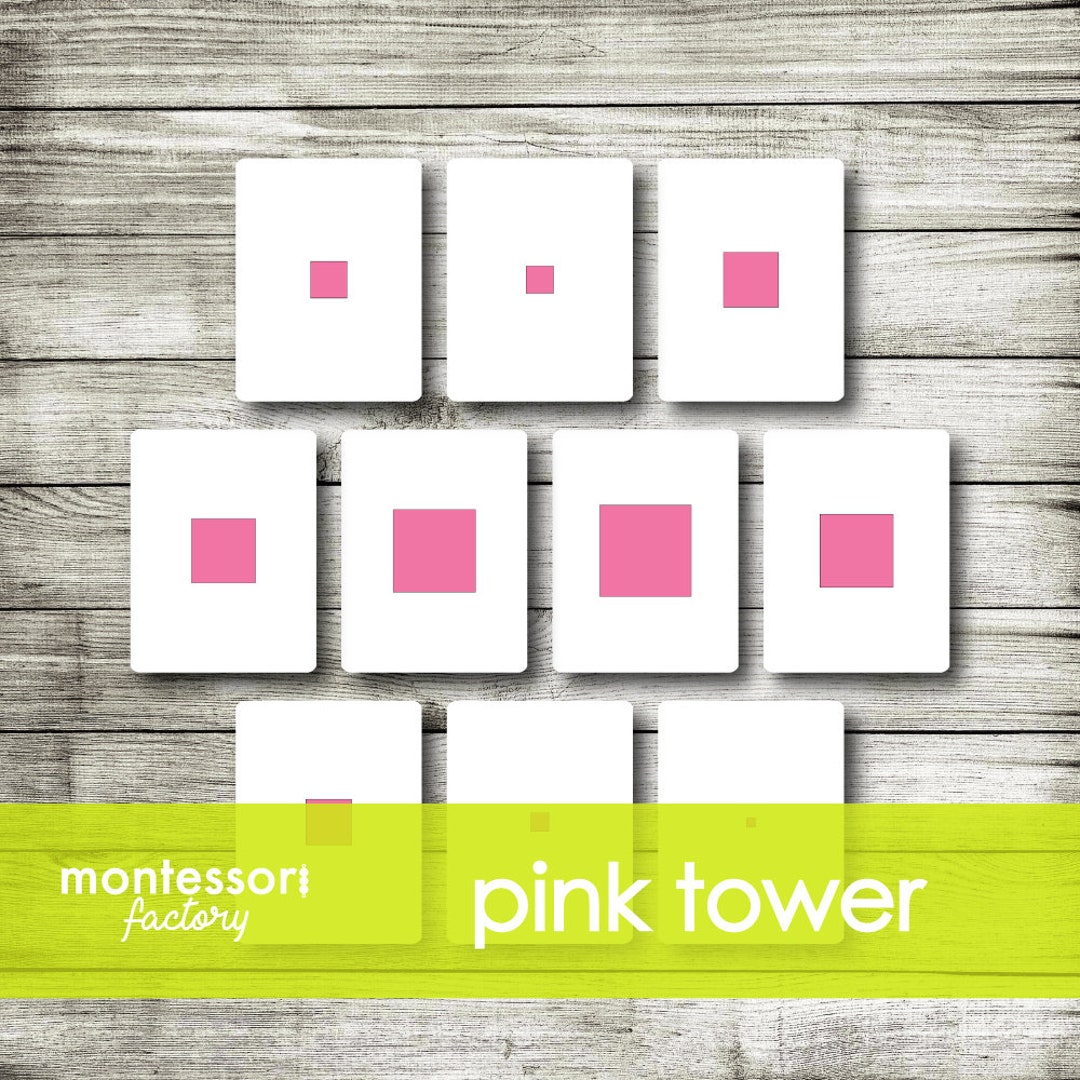PINK TOWER Control Charts • Montessori Cards • Flash Cards ...