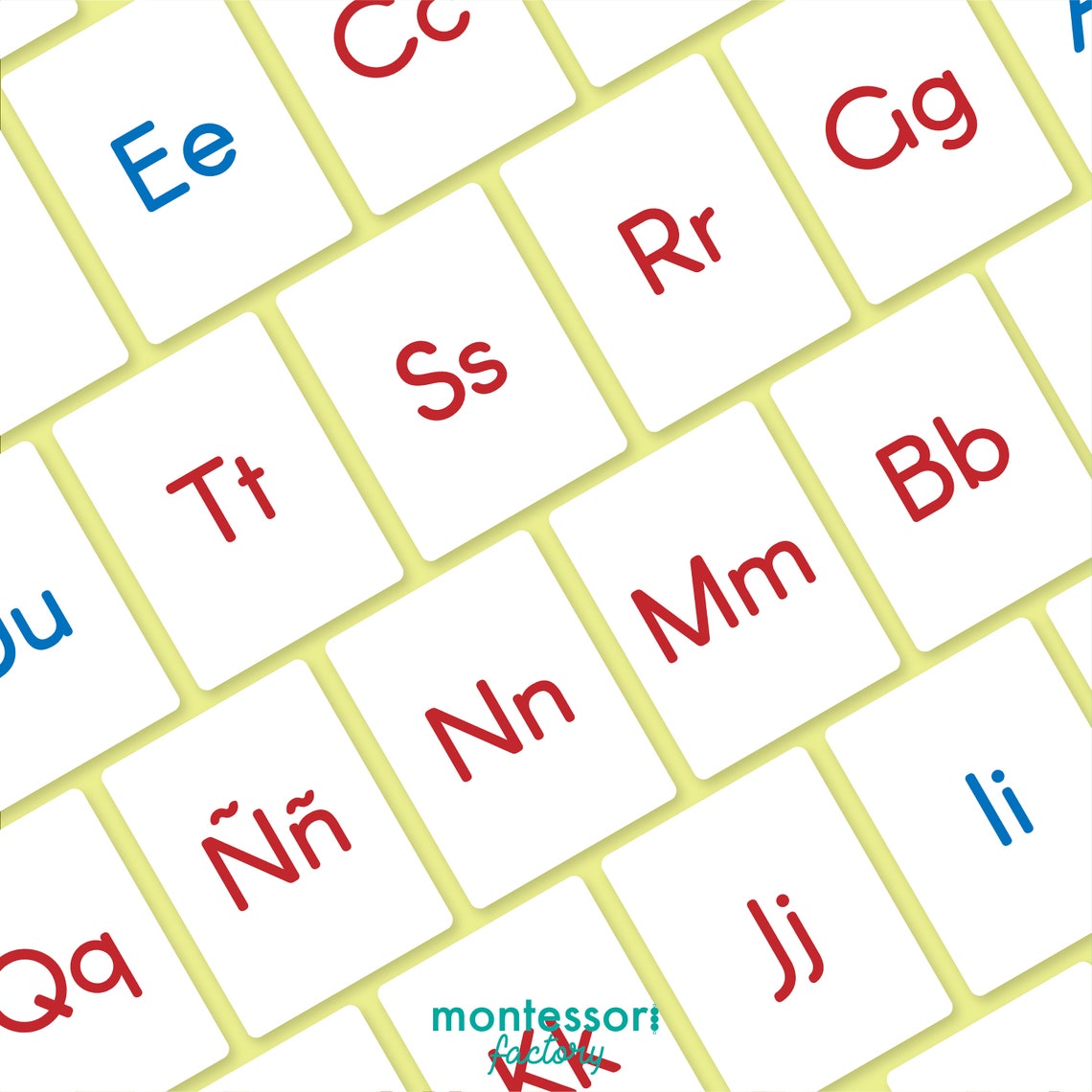 PRINT ALPHABET Montessori Cards Flash Cards Educational | Etsy