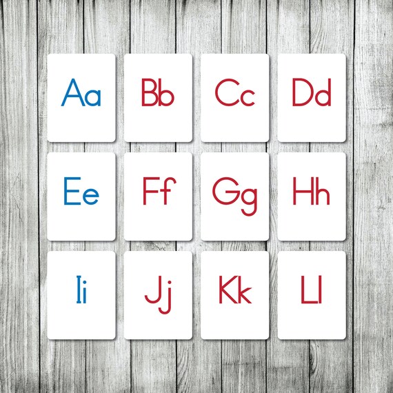 PRINT ALPHABET Montessori Cards Flash Cards Educational | Etsy