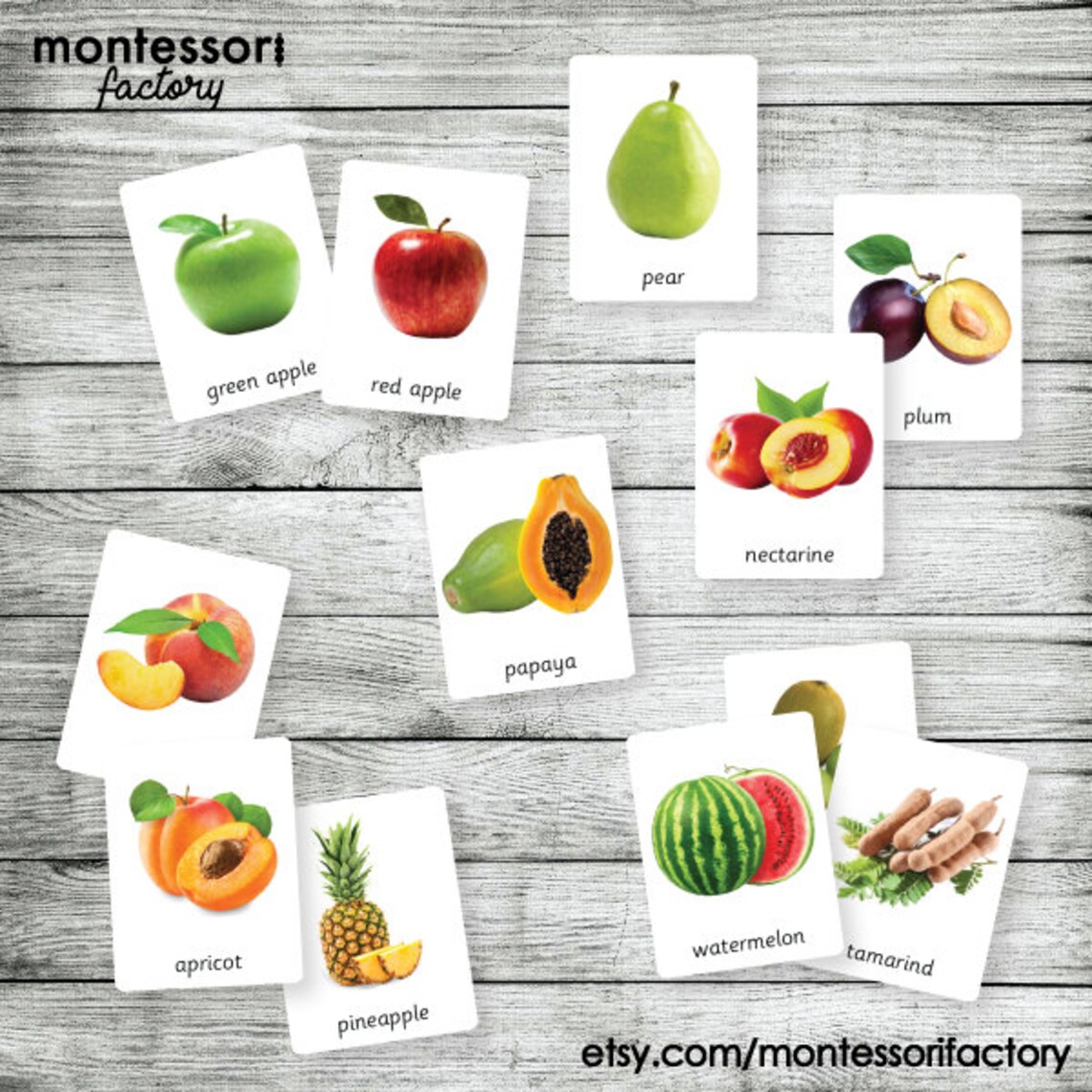 FRUITS real Pictures Montessori Cards Flash Cards - Etsy Australia