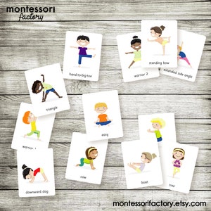 KIDS YOGA POSES • Montessori Cards • Flash Cards • Three Part Cards ...