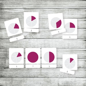 CIRCLE FRACTIONS • Montessori Cards • Flash Cards • Three Part Cards ...