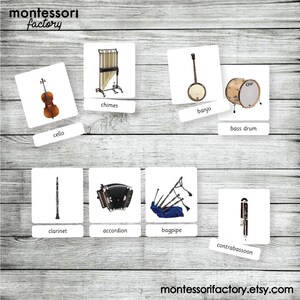 MUSICAL INSTRUMENTS • Montessori Cards • Flash Cards • Three Part Cards ...