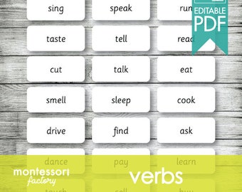 Montessori Verbs - Etsy