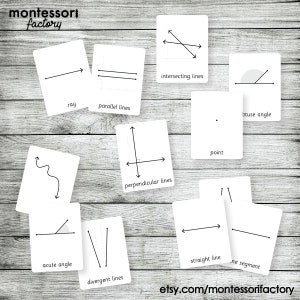 TYPES of LINES • Montessori Cards • Flash Cards • Three Part Cards ...