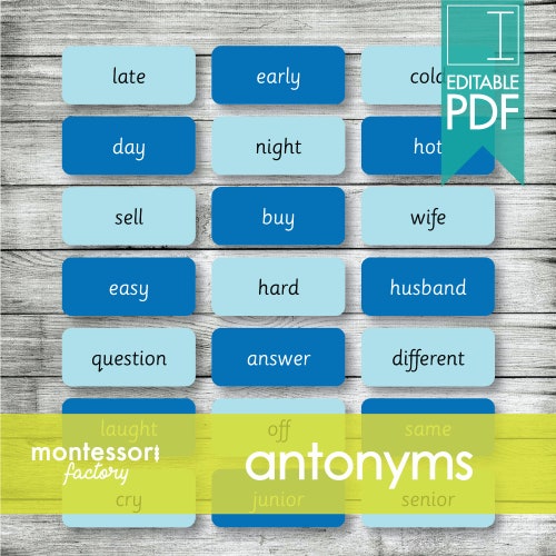 ADJECTIVES Montessori Cards Educational Material - Etsy