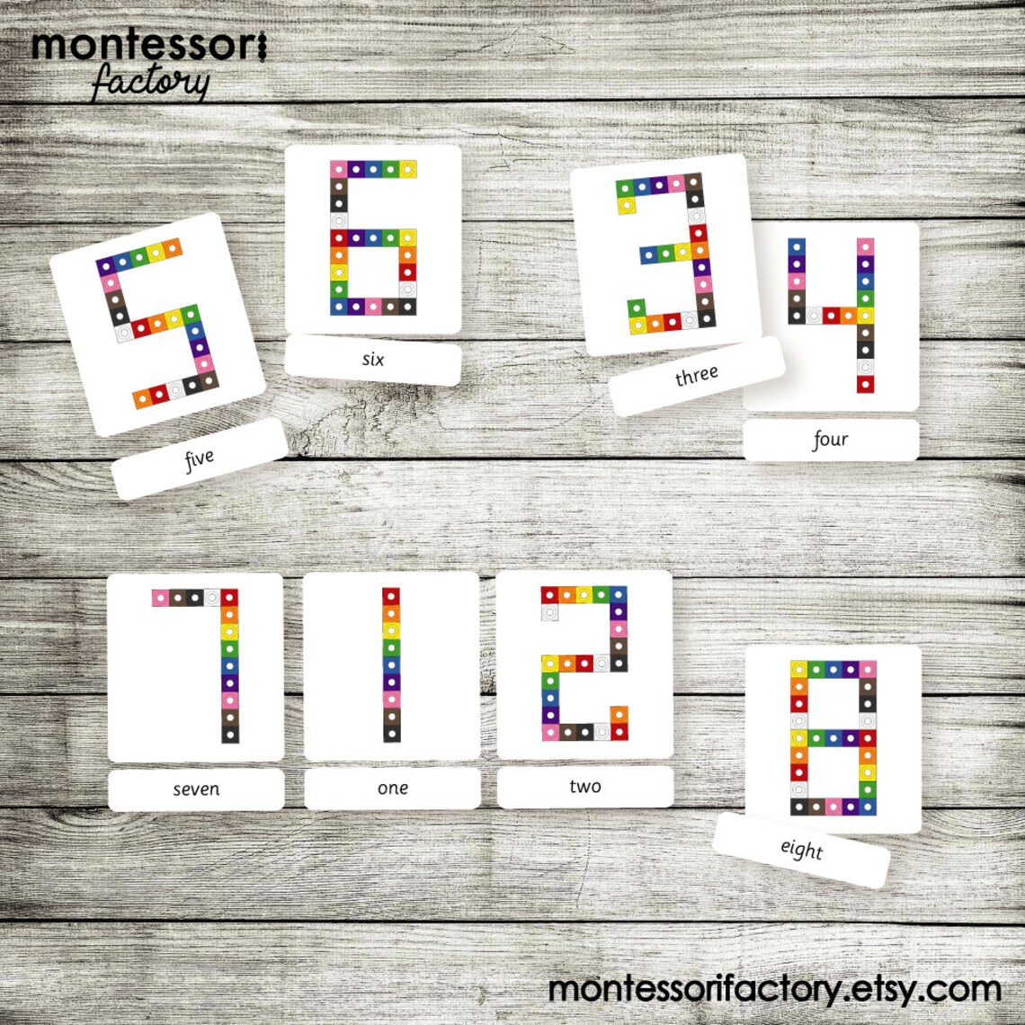 SNAP CUBES NUMBERS 1 to 12 • Montessori Cards • Flash Cards • Three ...