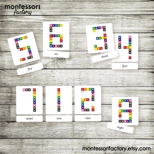 SNAP CUBES NUMBERS 1 to 12 • Montessori Cards • Flash Cards • Three ...