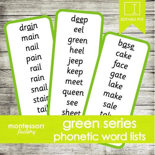 PINK SERIES Phonetic Word Lists Montessori Educational - Etsy