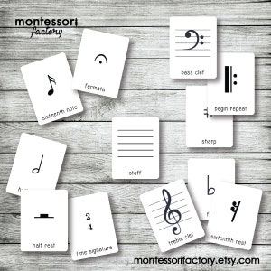 Musical SIGNS, SYMBOLS and NOTES • Montessori Cards • Flash Cards • 3 ...
