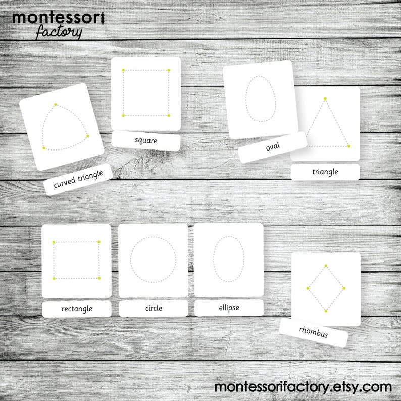 DOTTED GEOMETRIC SHAPES Montessori Printable Cards Flash - Etsy