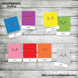 COLORS Montessori Cards Flash Cards Three Part Cards Nomenclature Cards ...